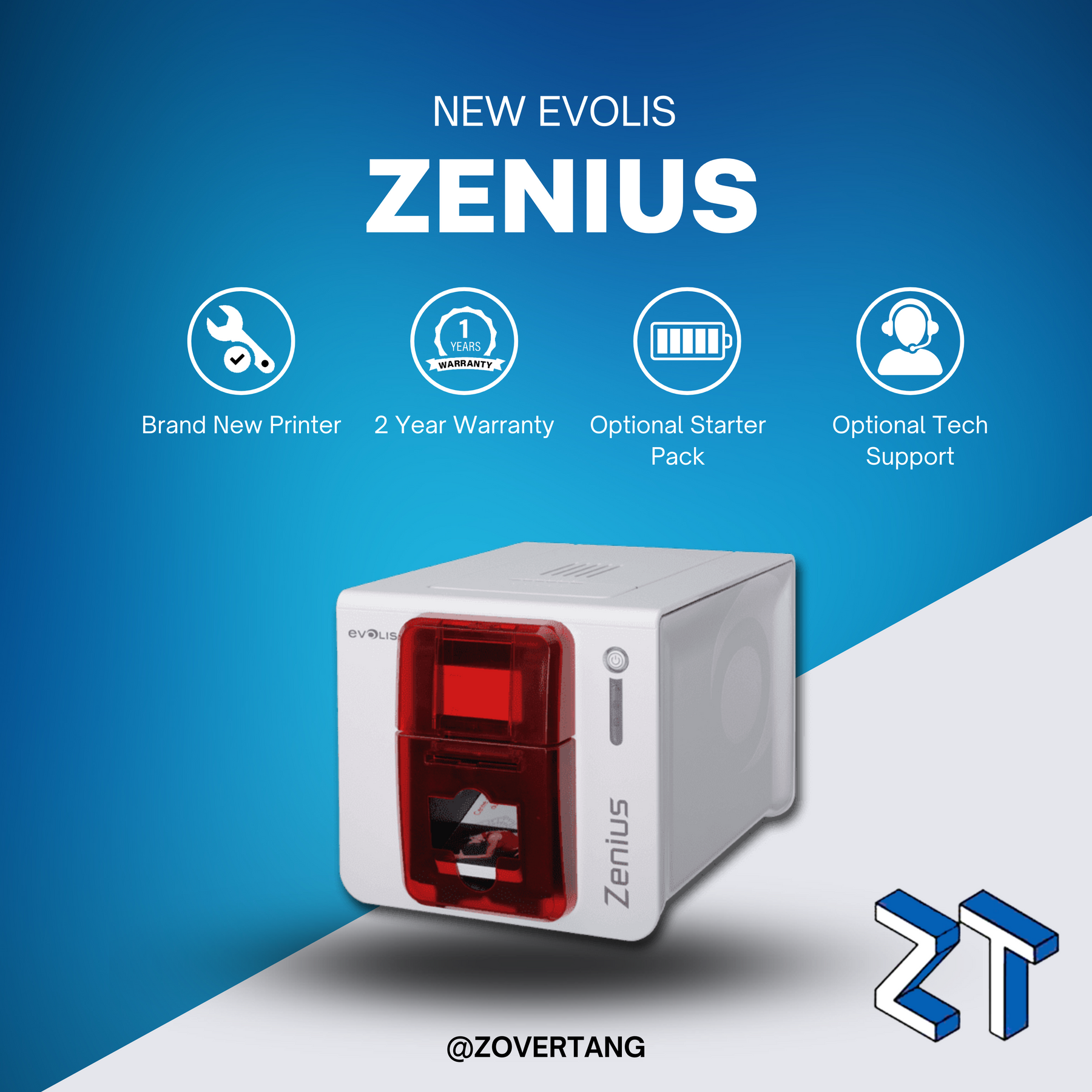 Evolis Zenius Classic ID Card Printer (Single-Sided) | Compact & High-