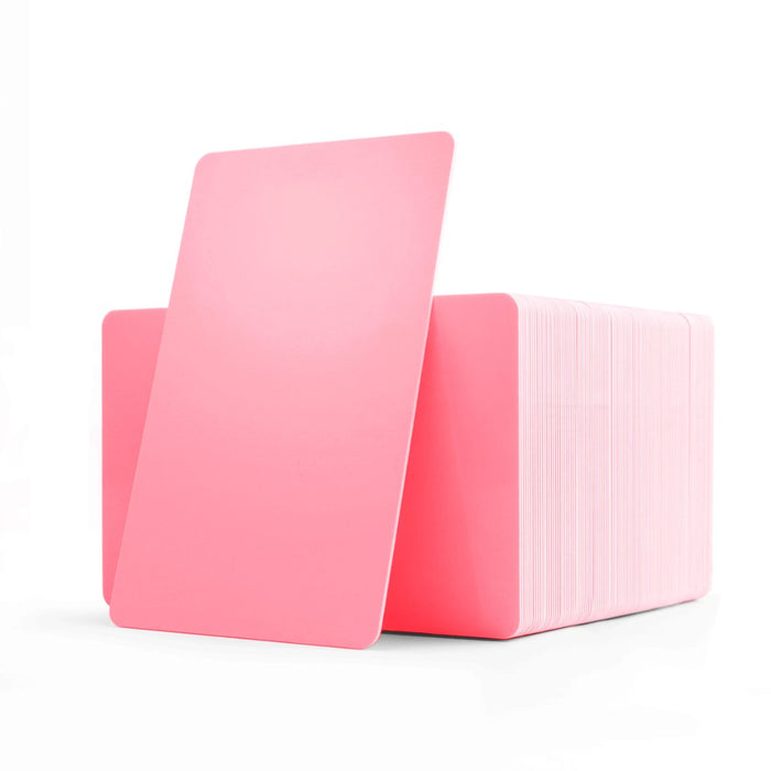 PVC CR80 Pink Coloured Cards With Solid Core Coloured Edges - 1 - 100