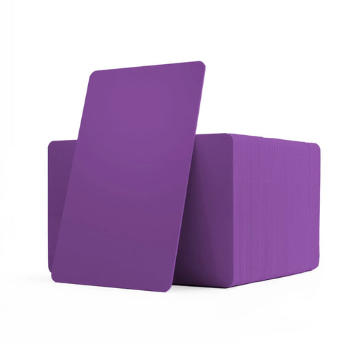 PVC CR80 Purple Plastic Cards – Solid Core Coloured Edges (1–100)